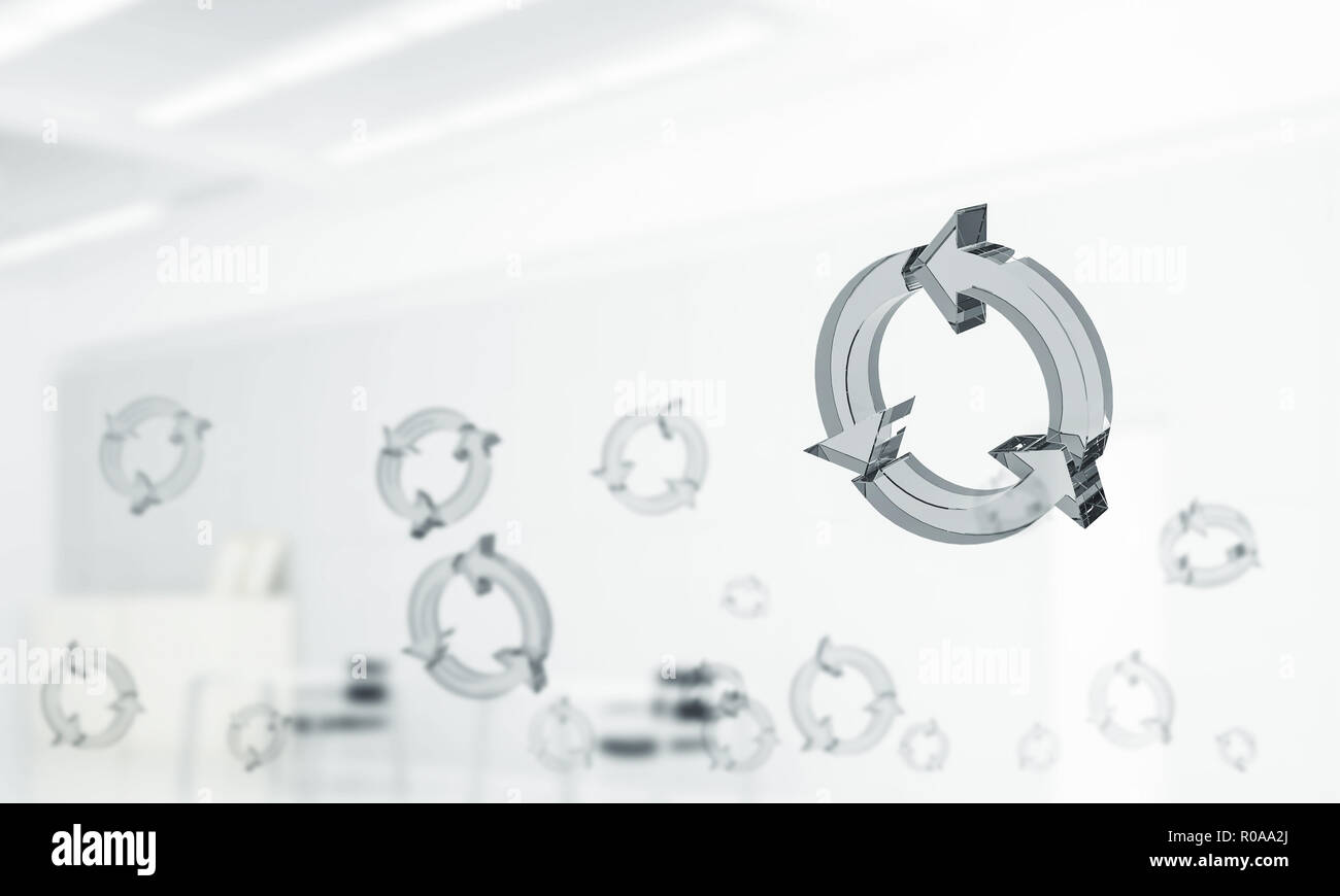 Concept of reuse and recycle presented by glass icon in air. Mix Stock ...