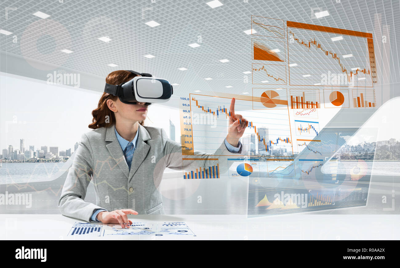 Virtual reality experience Stock Photo - Alamy