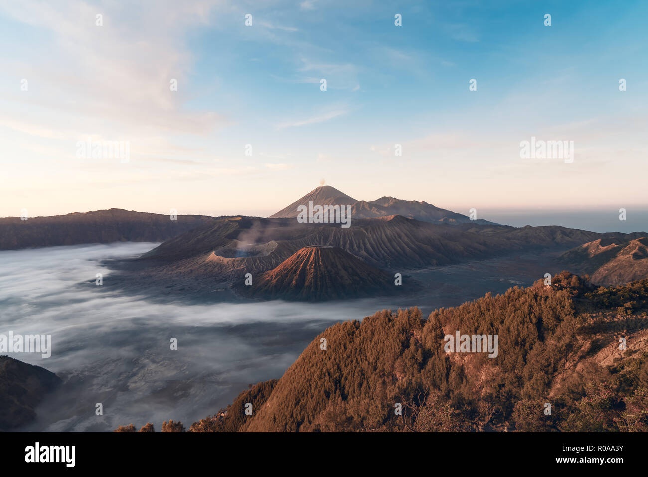 The sunrise of the Bromo volcano Stock Photo - Alamy