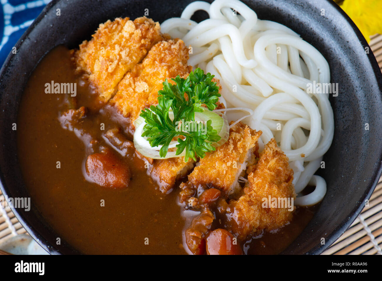 Japanese curry with udon and deep fried pork or Katsu kare udon in ...