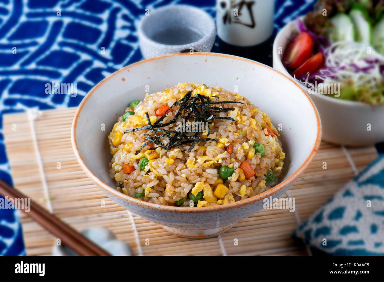 Japanese and Chinese style fried rice or cha han Stock Photo - Alamy