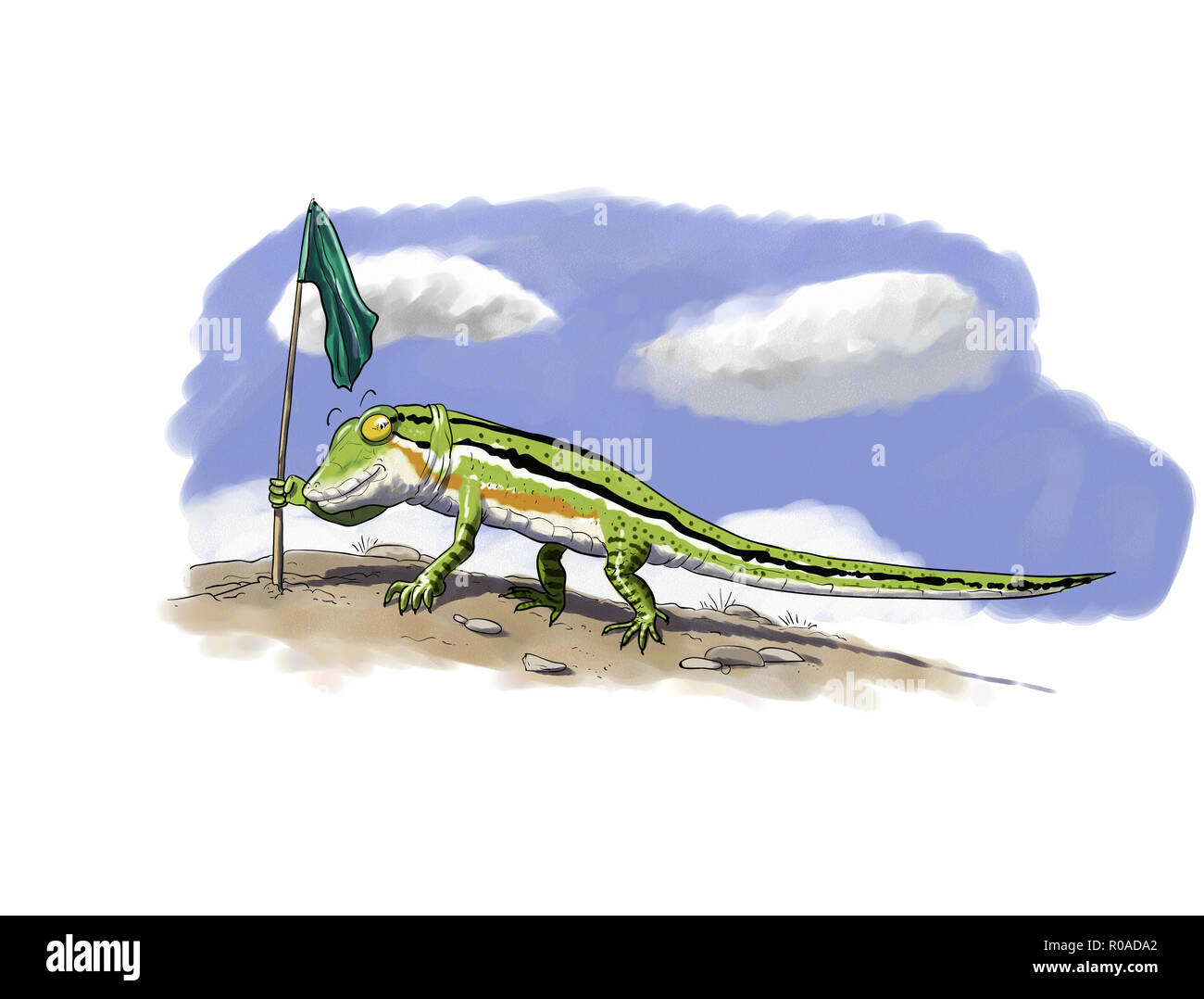 Reptile and flag digital illustration Stock Photo - Alamy