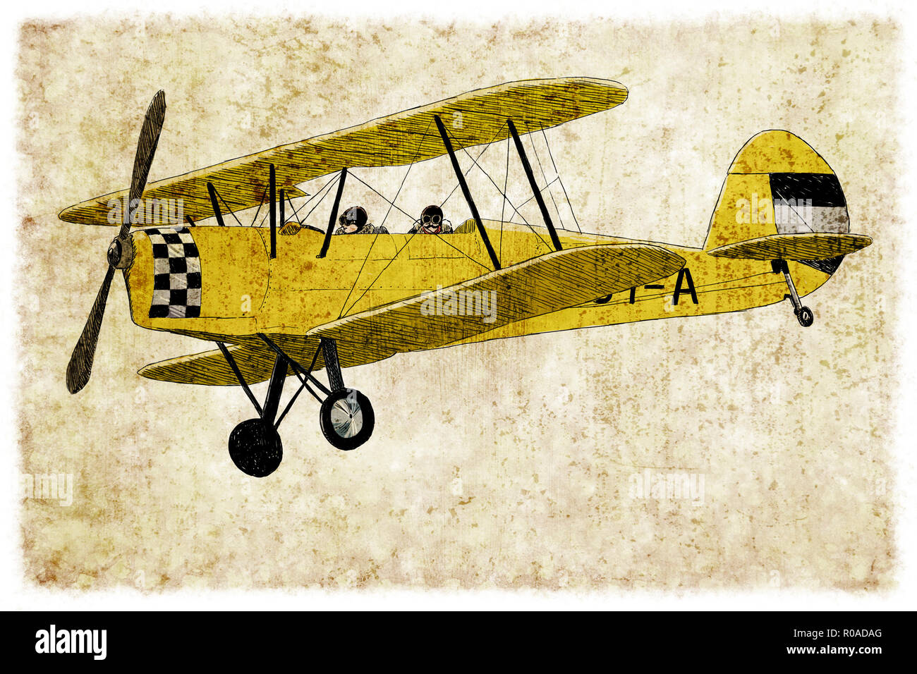 Yellow biplane hi-res stock photography and images - Alamy