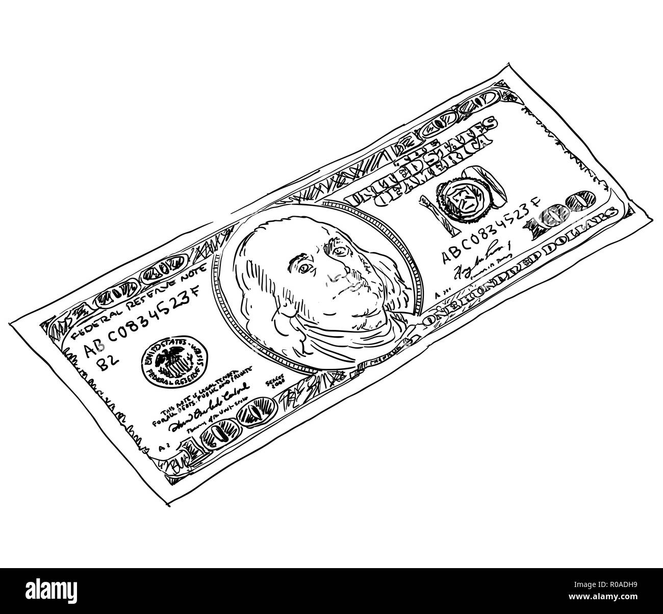 Digital sketch of American dollar Stock Photo - Alamy