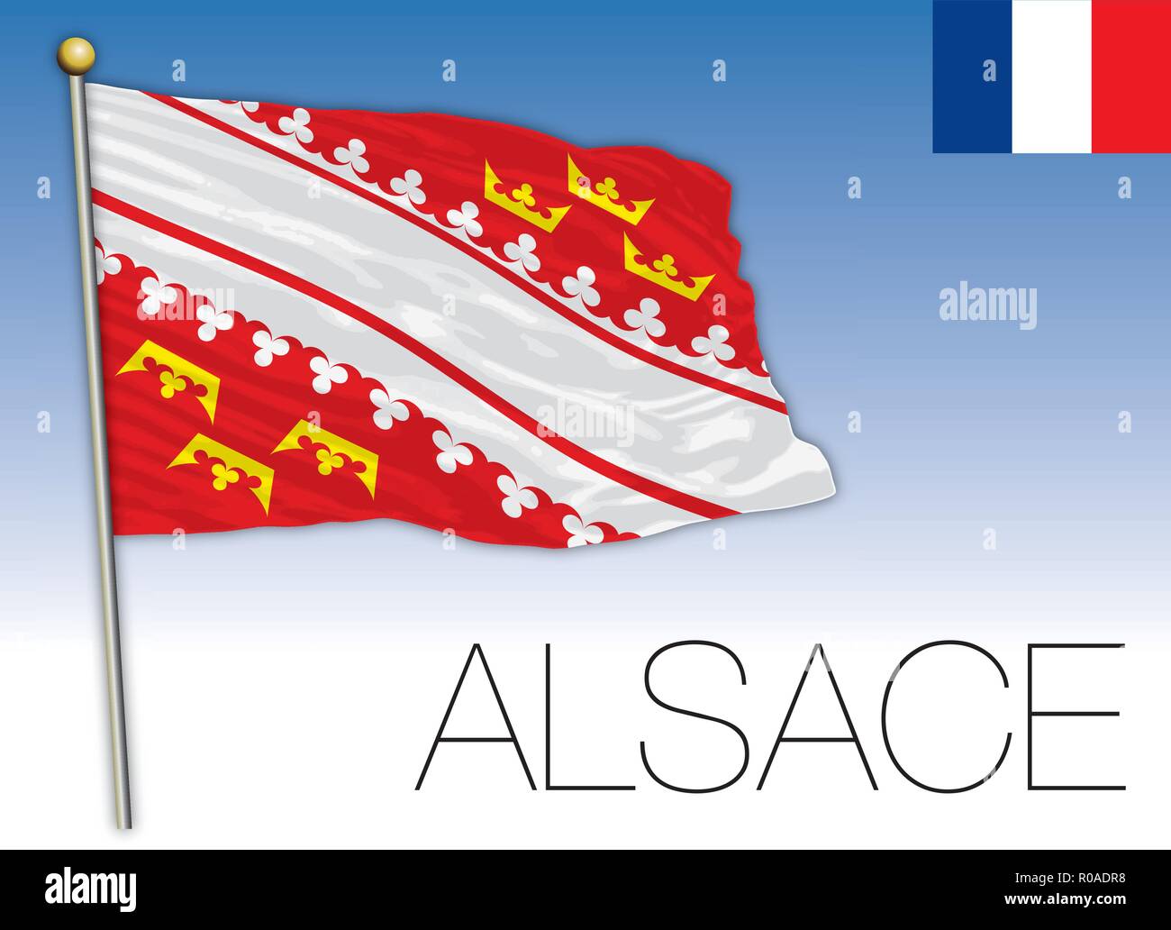 Alsace regional flag, France, vector illustration Stock Vector Image ...
