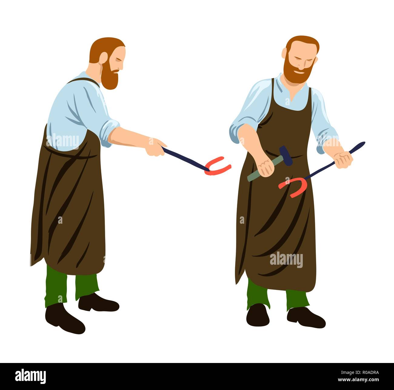Digital illustration of a blacksmith poses Stock Photo - Alamy