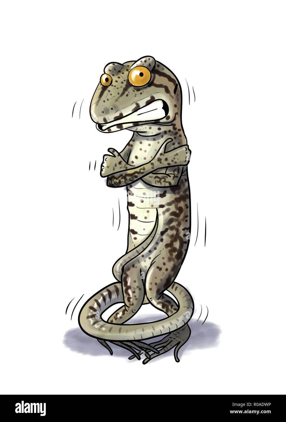 Digital illustration of a Shiver Lizard cold Stock Photo - Alamy