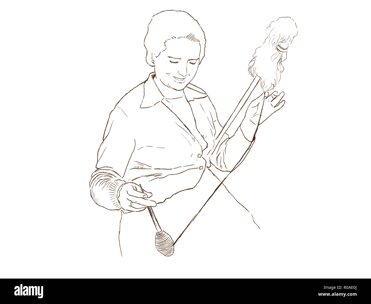 digital illustration of the process of manufacturing linen Stock Photo ...