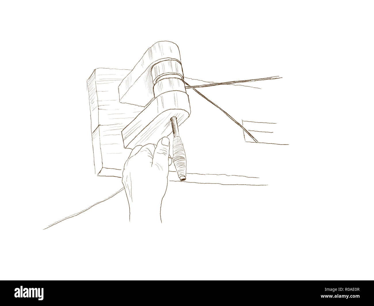 digital illustration of the process of manufacturing linen Stock Photo ...