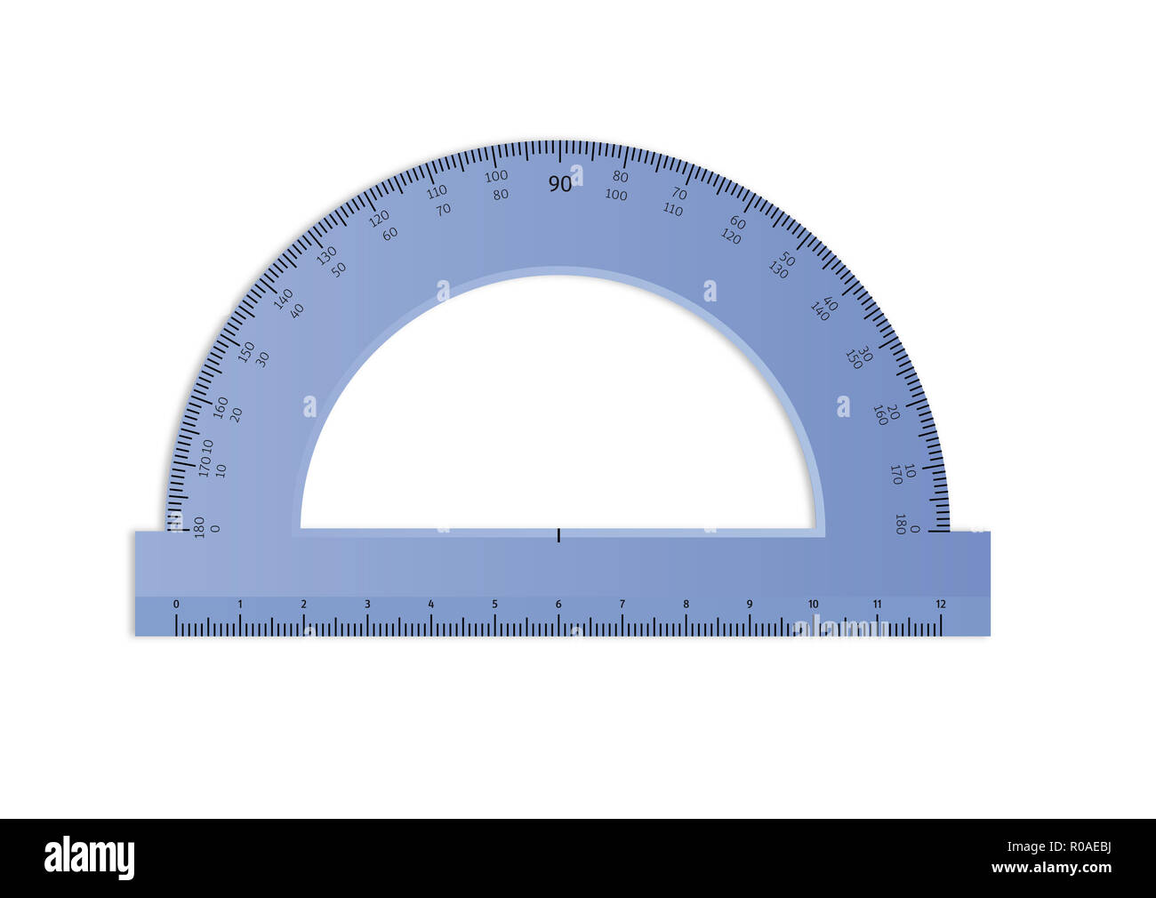 Digital illustration of a blue plastic ruler isolated Stock Photo - Alamy