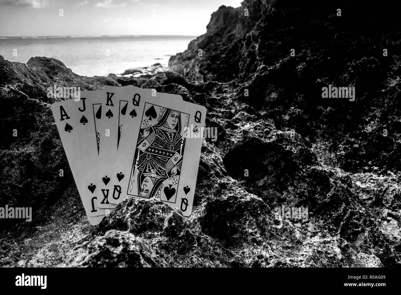 Poker card diamond queen Black and White Stock Photos & Images - Alamy
