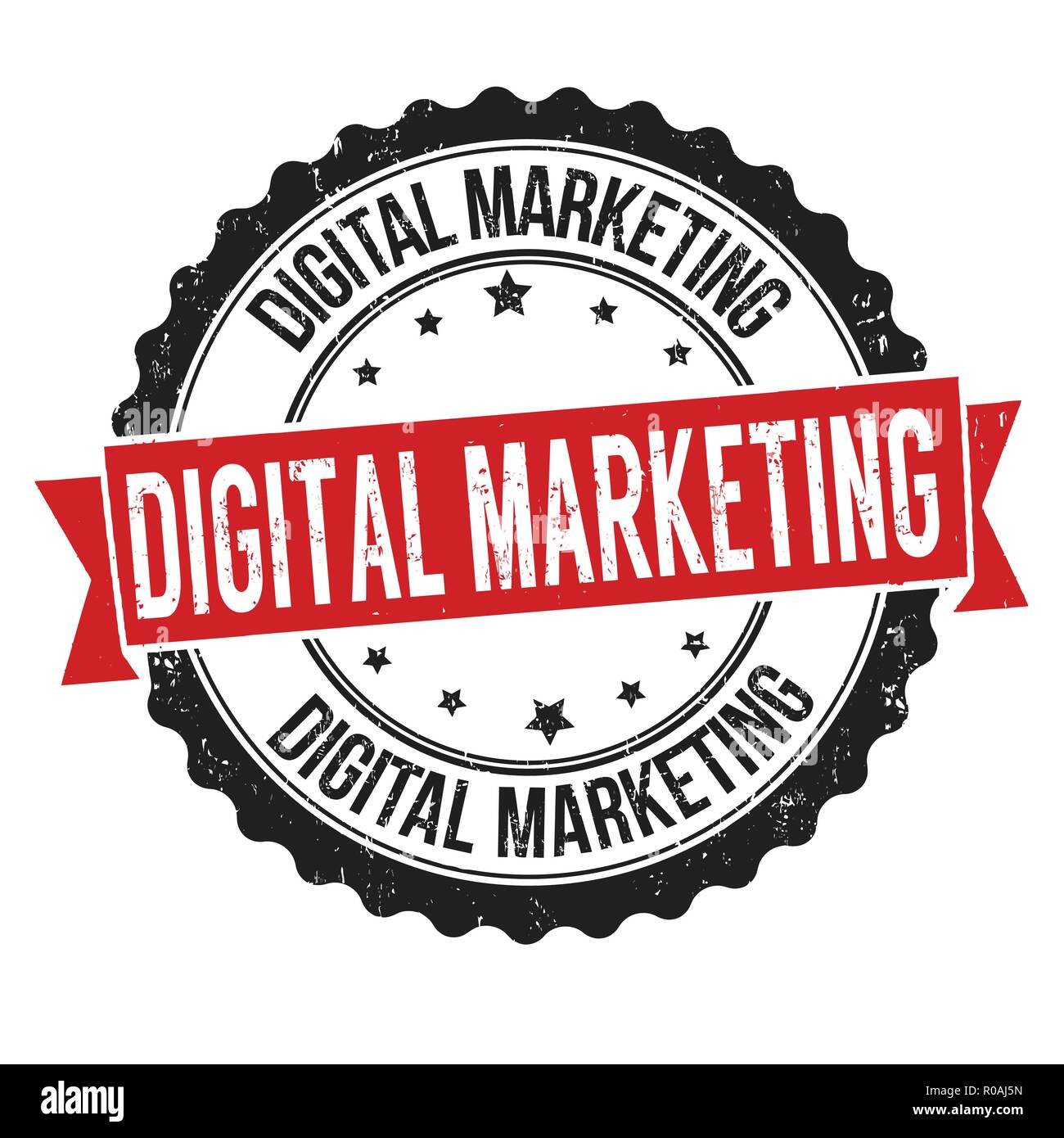 Digital marketing sign or stamp on white background, vector ...