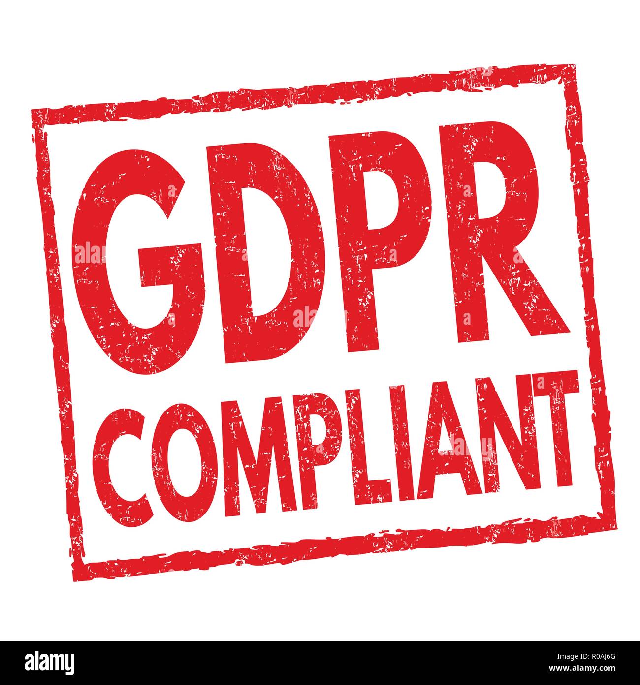 GDPR compliant sign or stamp on white background, vector illustration ...