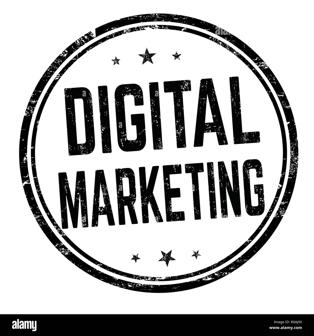 Digital marketing sign or stamp on white background, vector ...