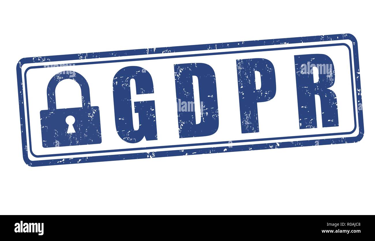 GDPR sign or stamp on white background, vector illustration Stock ...