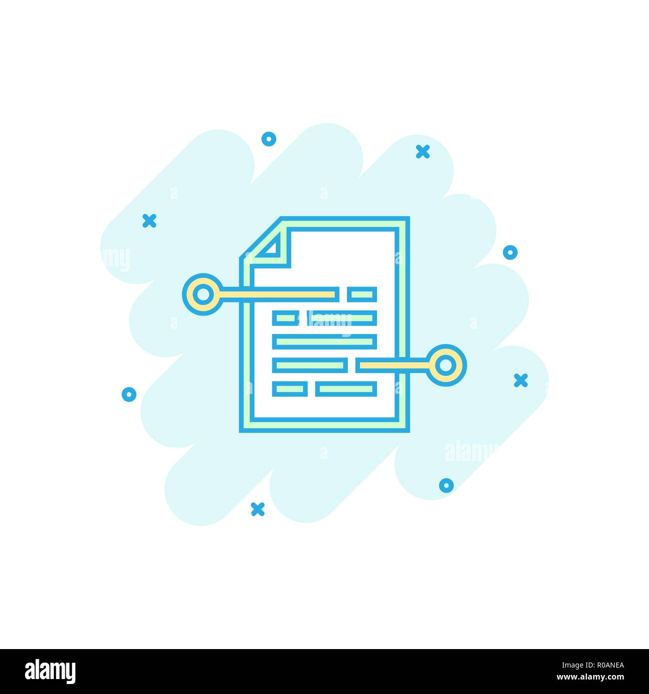 Vector cartoon document paper icon in comic style. Terms sheet concept ...