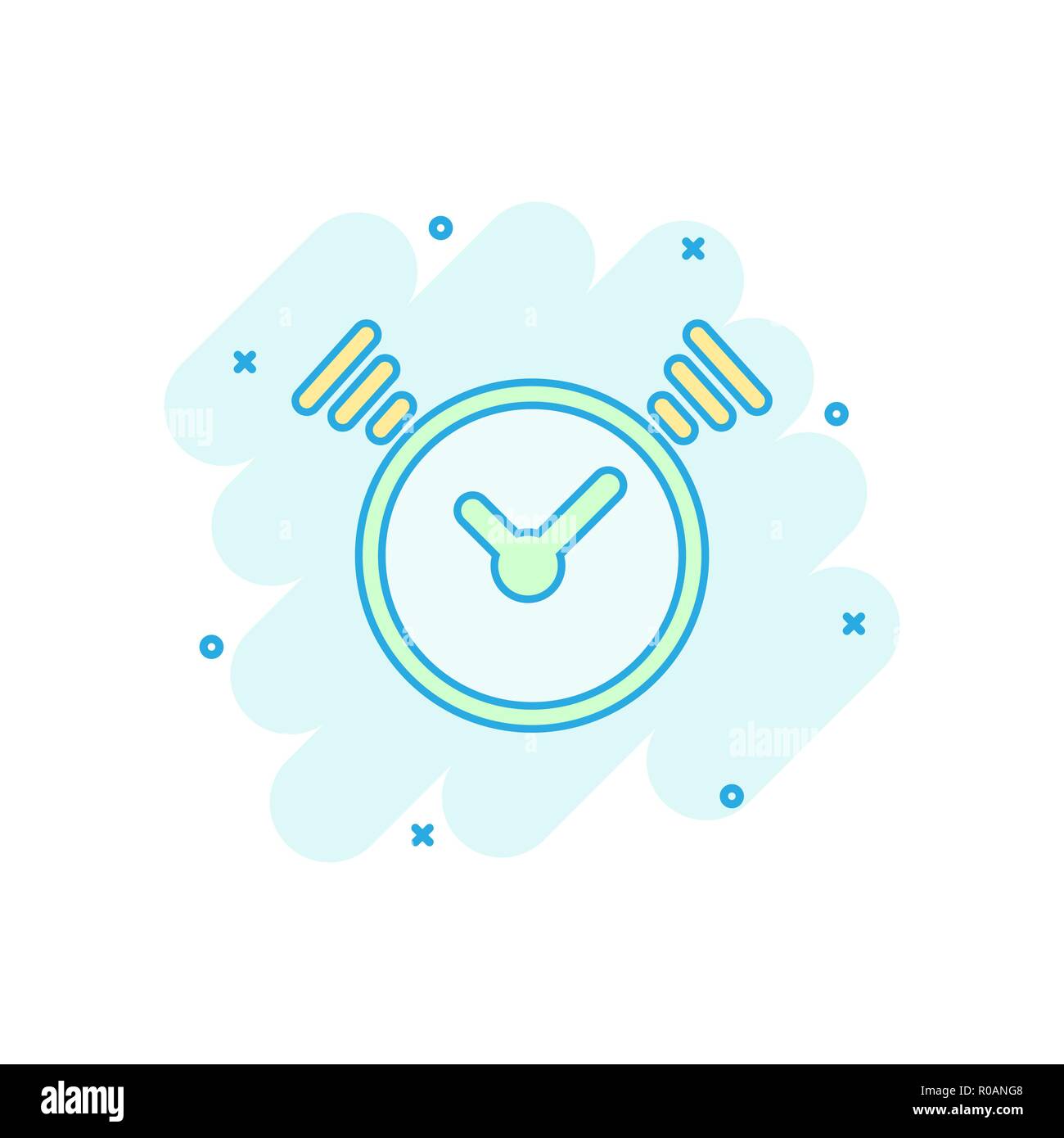 Vector cartoon clock timer icon in comic style. Time alarm concept ...