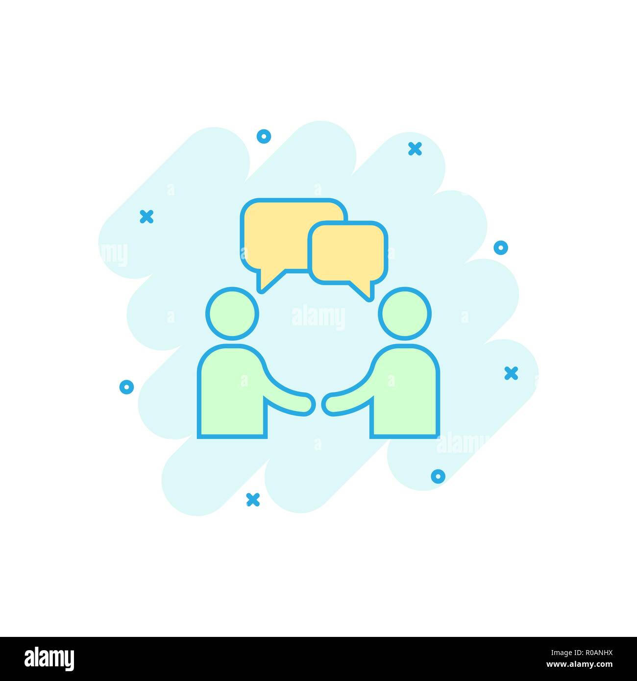 Vector cartoon talk people icon in comic style. Man with speech bubble ...