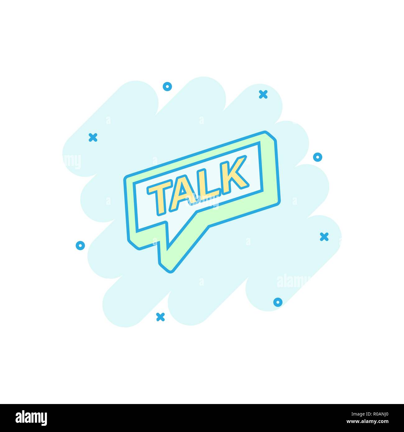 Vector cartoon talk icon in comic style. Speech bubble concept ...
