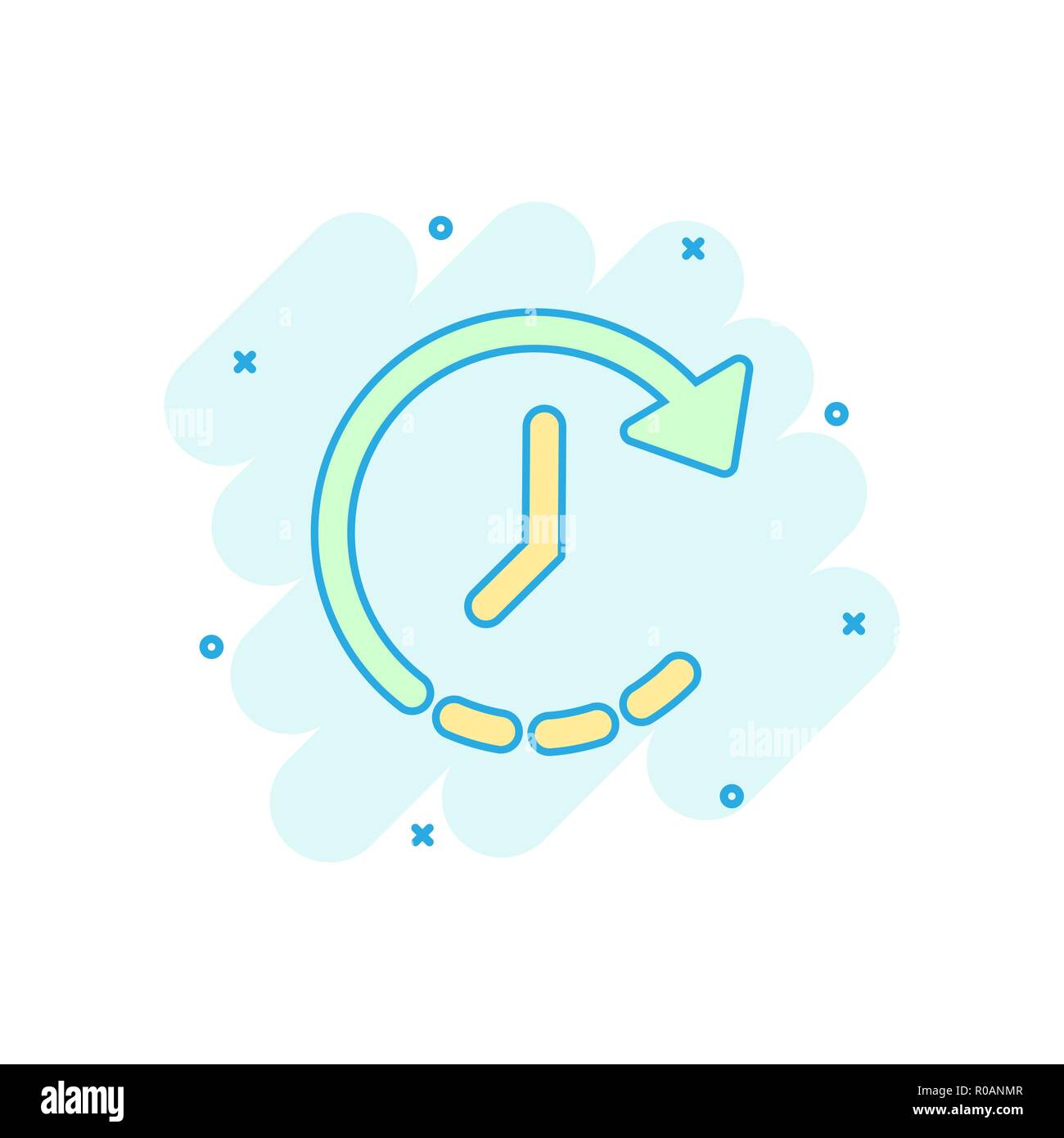 Vector cartoon clock time icon in comic style. Timer sign illustration ...