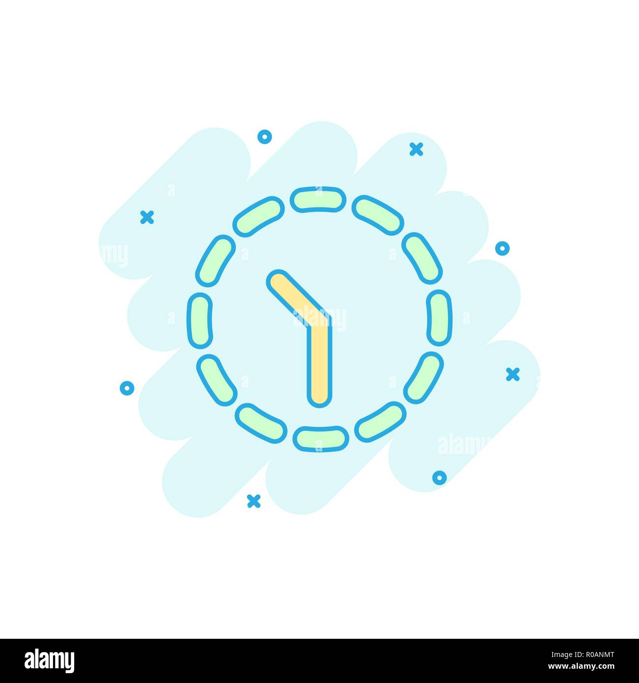 Vector cartoon clock time icon in comic style. Timer sign illustration ...