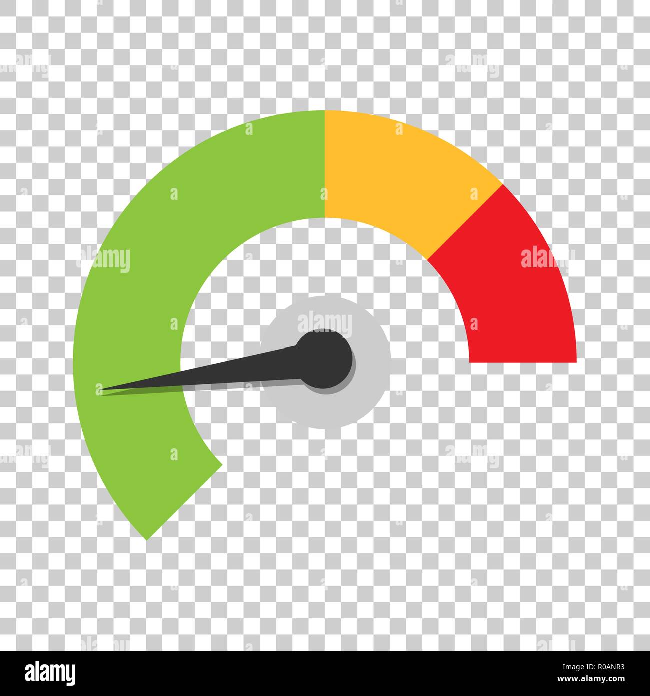 Meter dashboard icon in flat style. Credit score indicator level vector ...