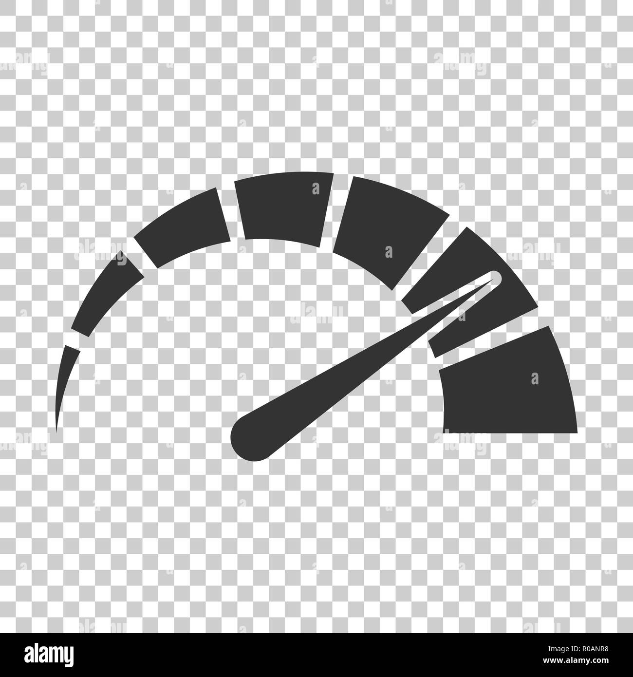 Meter dashboard icon in flat style. Credit score indicator level vector ...