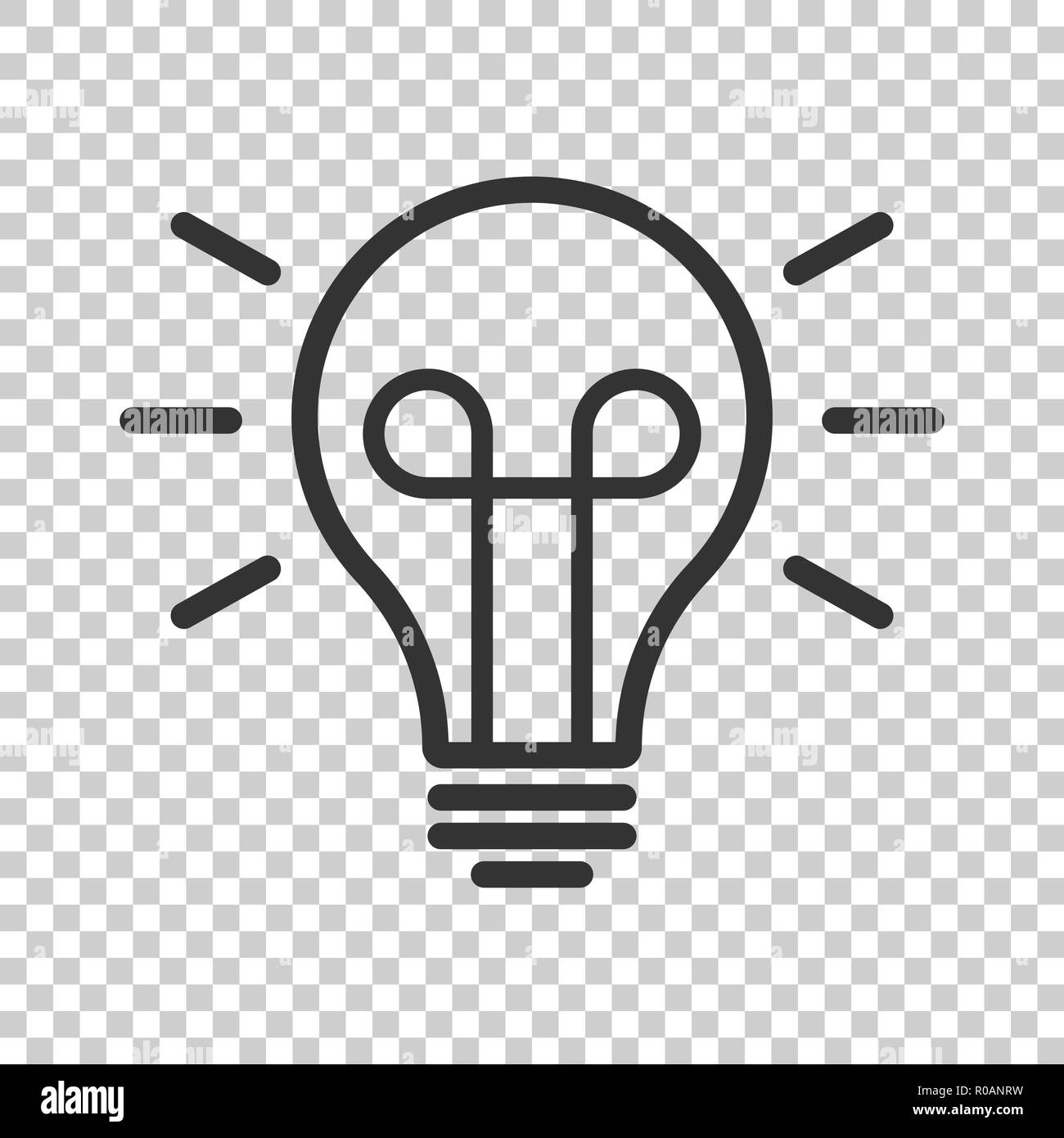 Light bulb icon in flat style. Lightbulb vector illustration on isolated background. Lamp idea ...