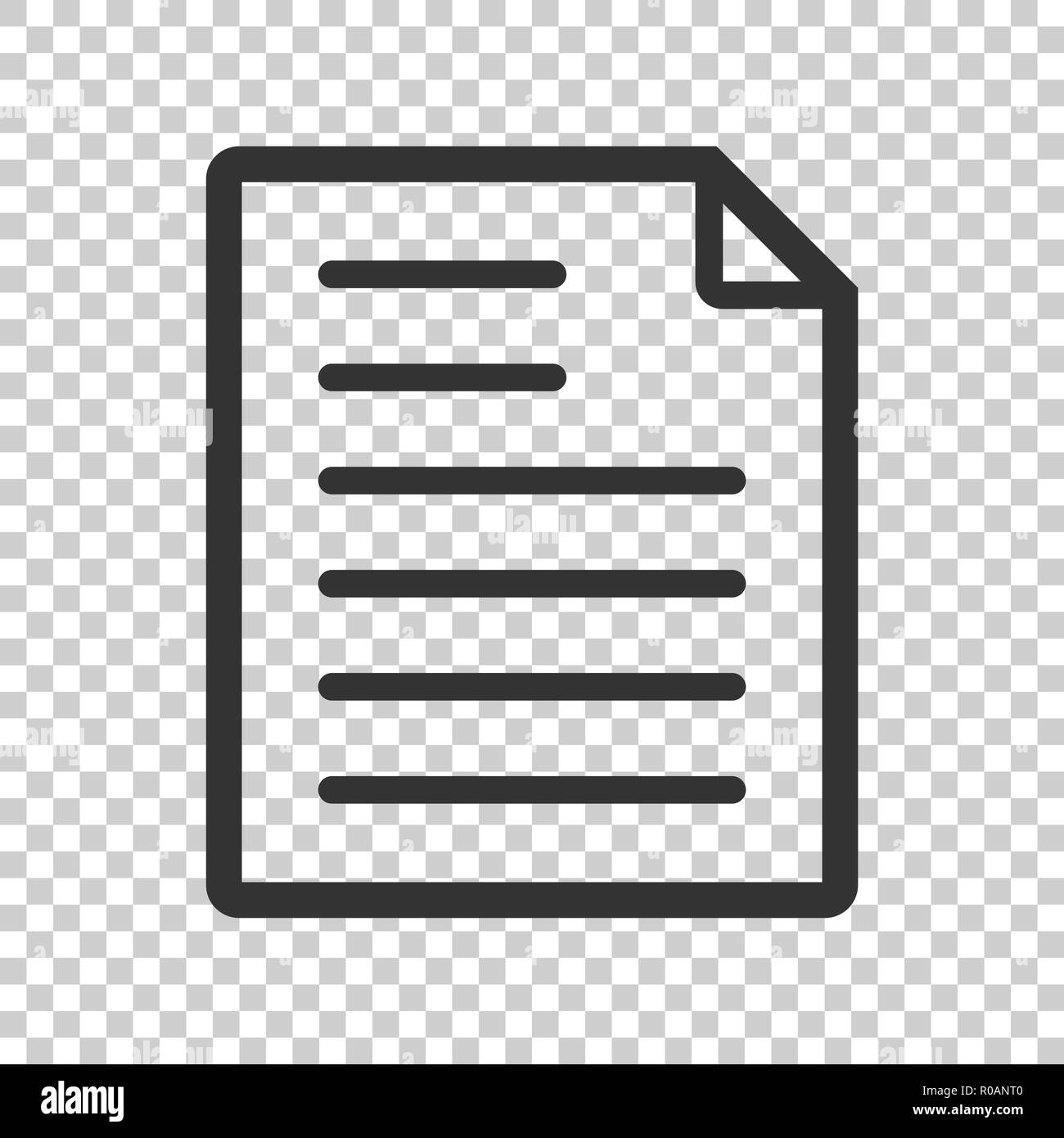 Document note icon in flat style. Paper sheet vector illustration on ...