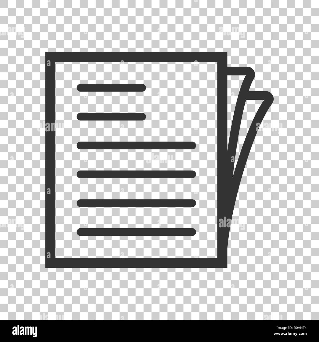Document note icon in flat style. Paper sheet vector illustration on ...