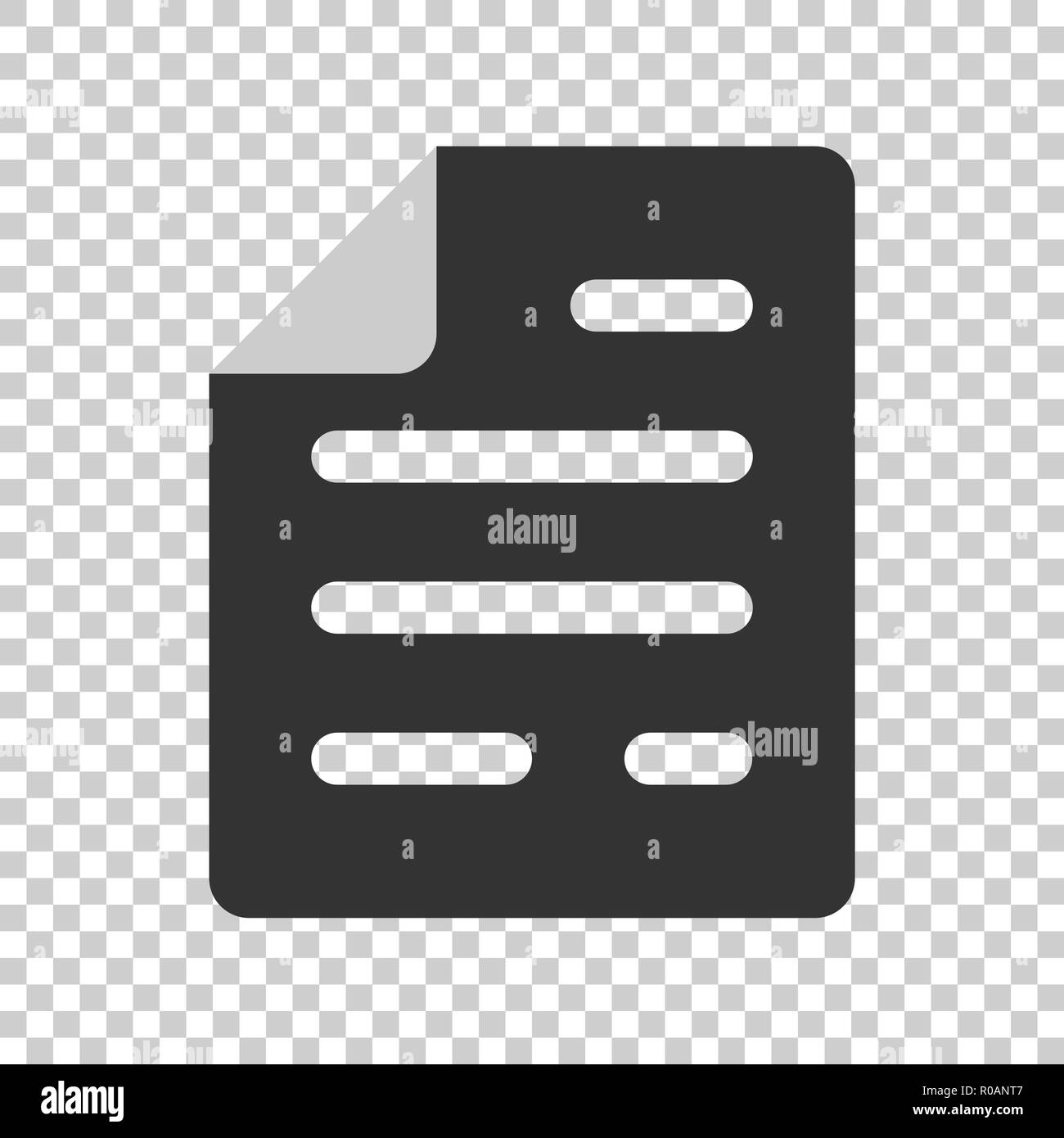 Document note icon in flat style. Paper sheet vector illustration on ...