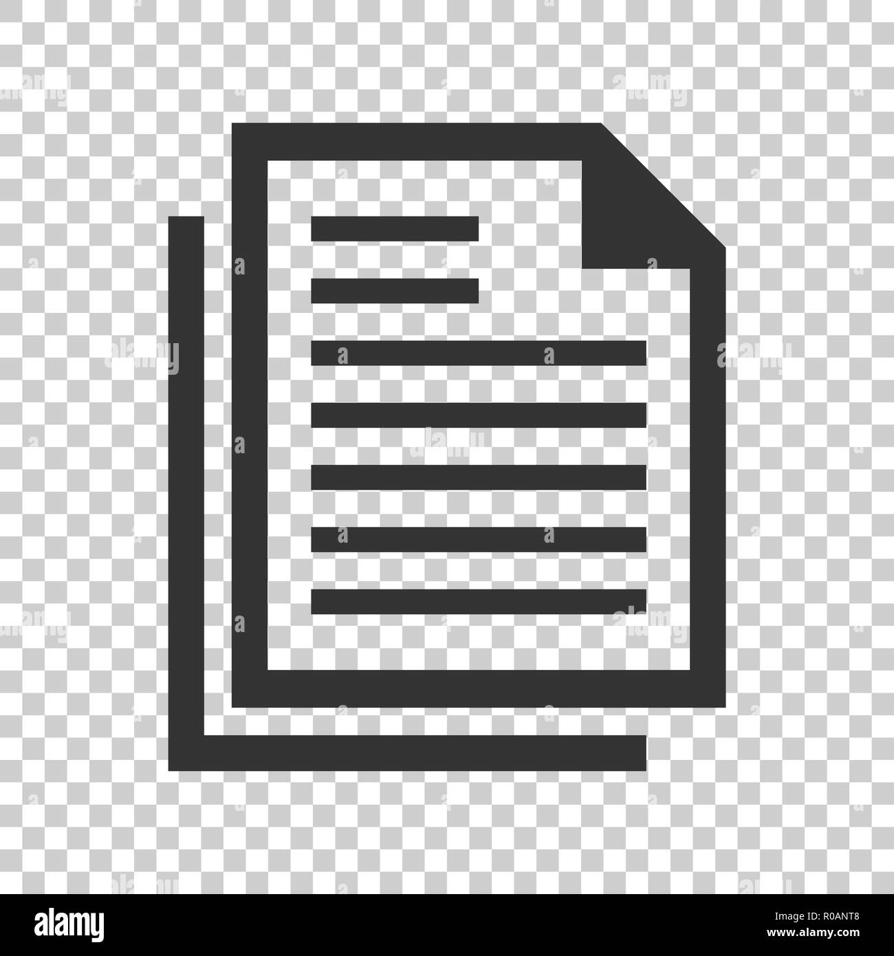 Document note icon in flat style. Paper sheet vector illustration on ...