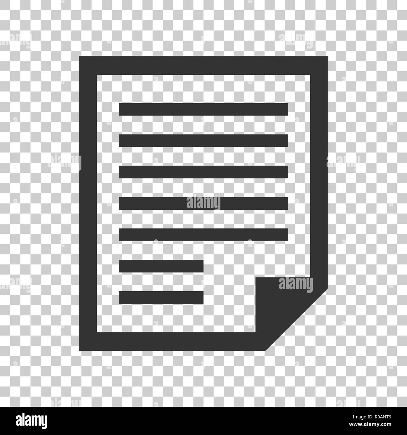 Document note icon in flat style. Paper sheet vector illustration on ...