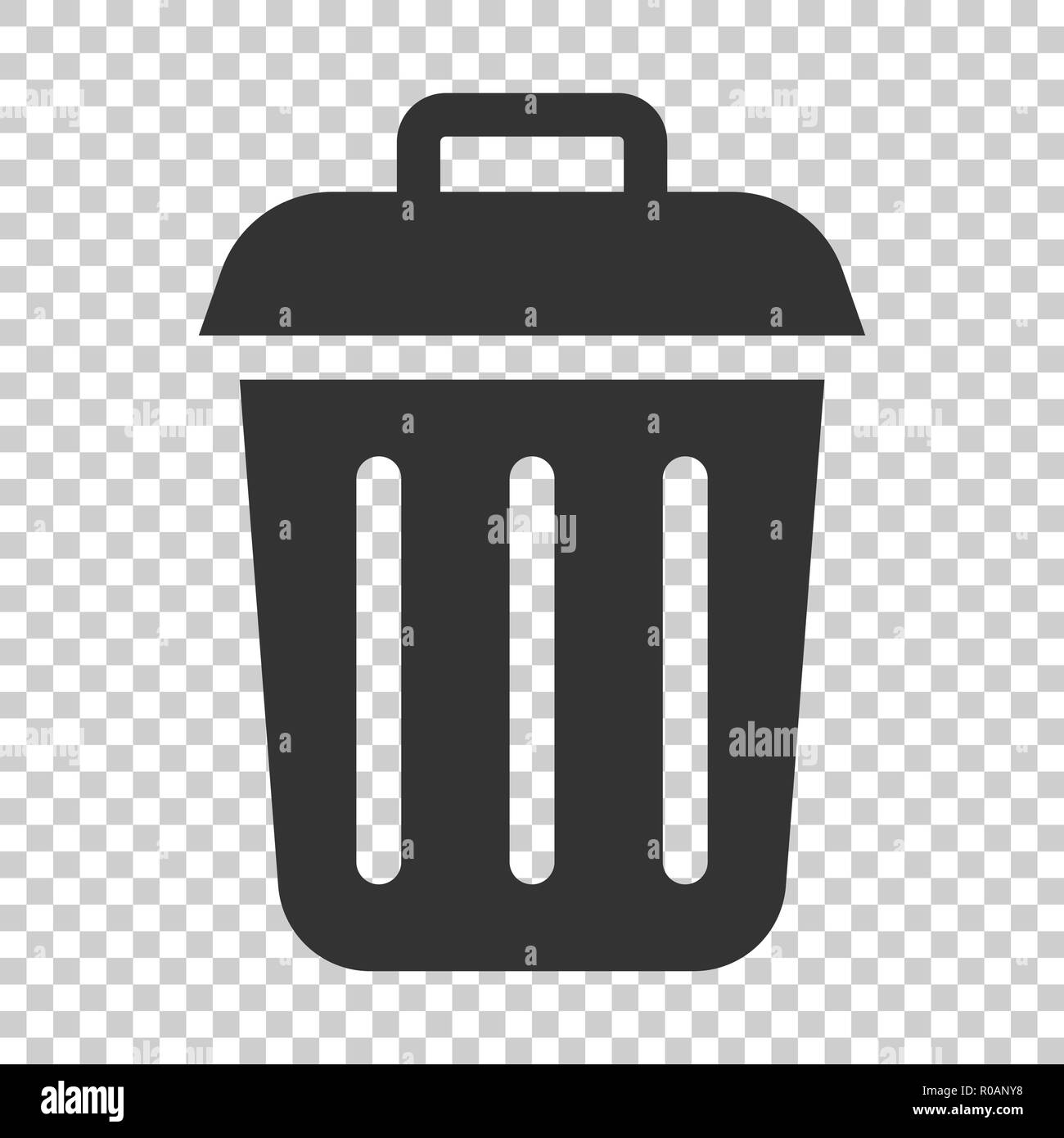 Trash bin garbage icon in flat style. Trash bucket vector illustration ...