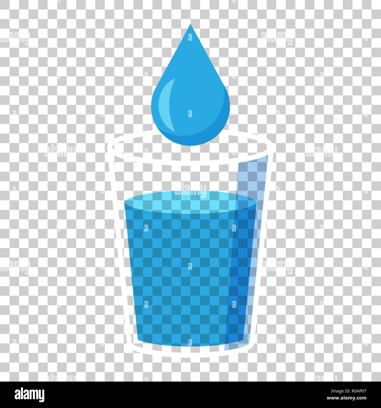 Water glass icon in flat style. Soda glass vector illustration on ...