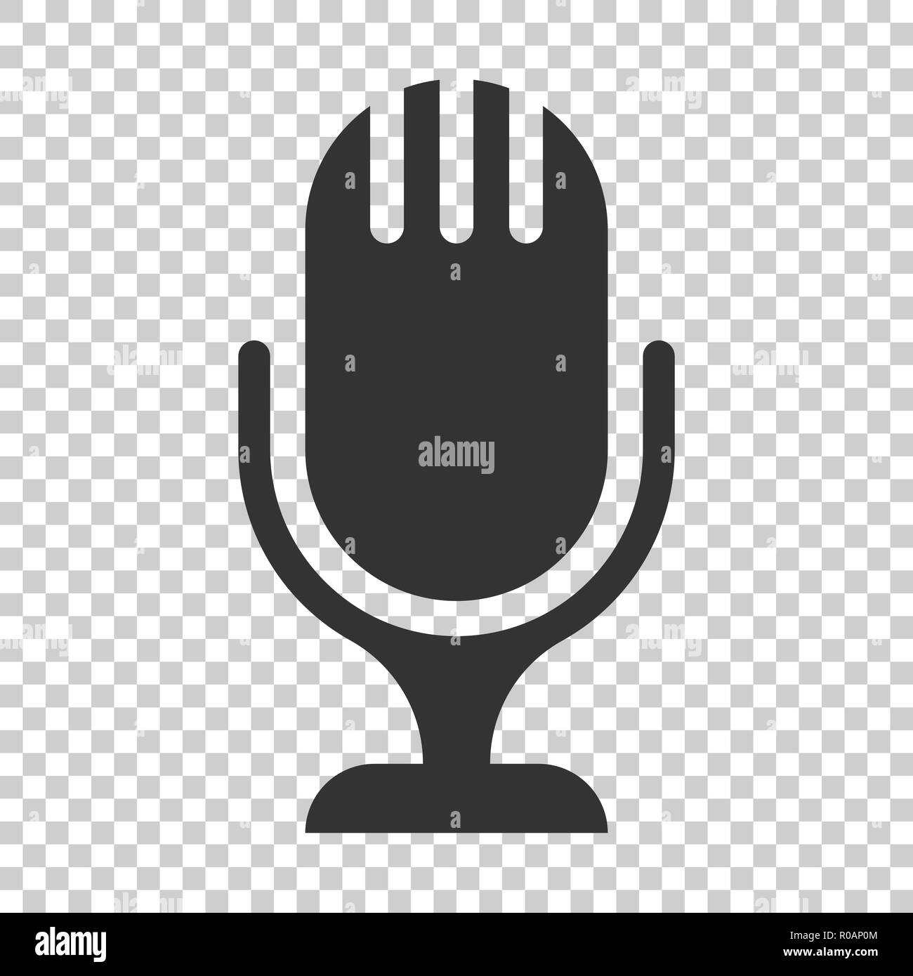 Microphone icon in flat style. Mic broadcast vector illustration on ...