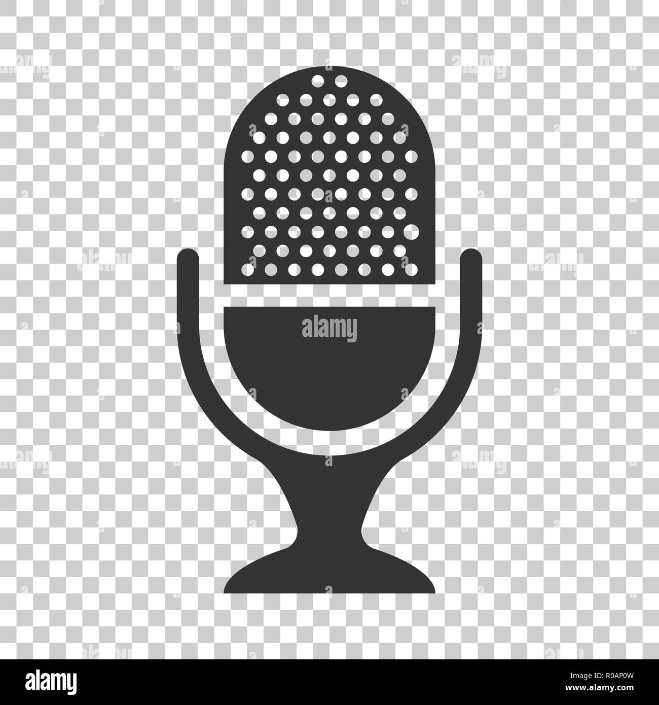Microphone icon in flat style. Mic broadcast vector illustration on ...