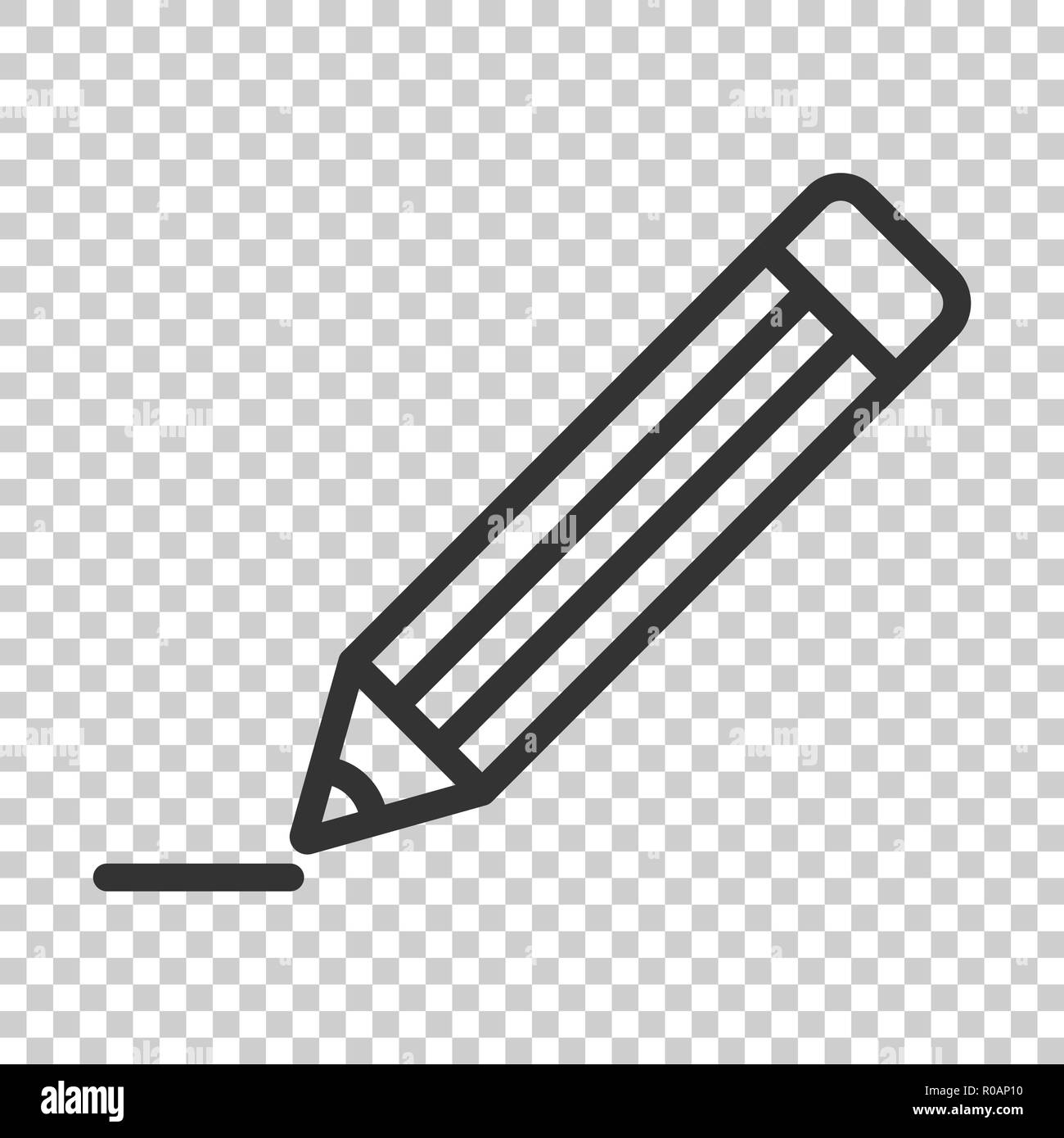 Pencil With Rubber Eraser Icon In Flat Style Highlighter Vector Illustration On Isolated