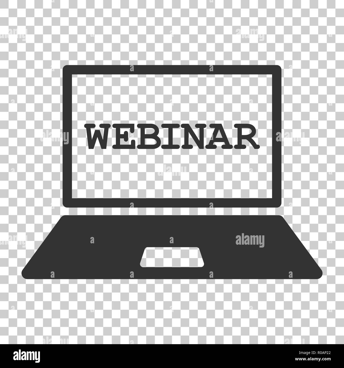 Online training process icon in flat style. Webinar seminar vector ...