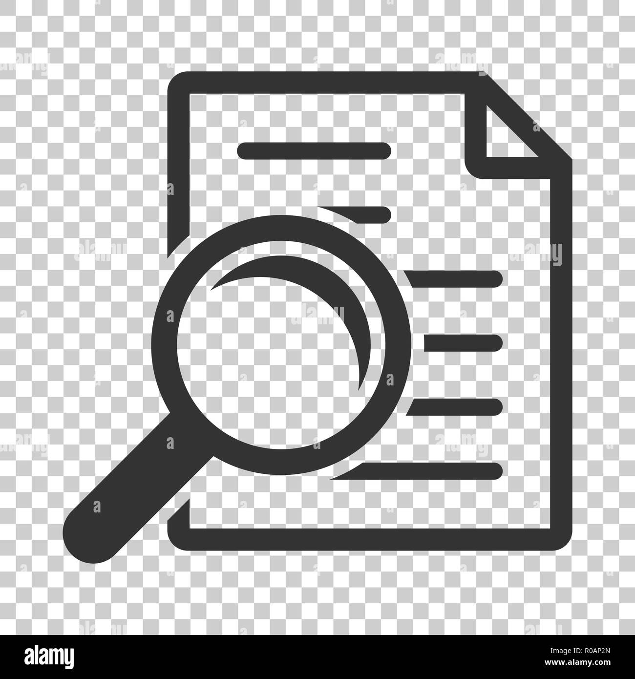 Scrutiny document plan icon in flat style. Review statement vector ...