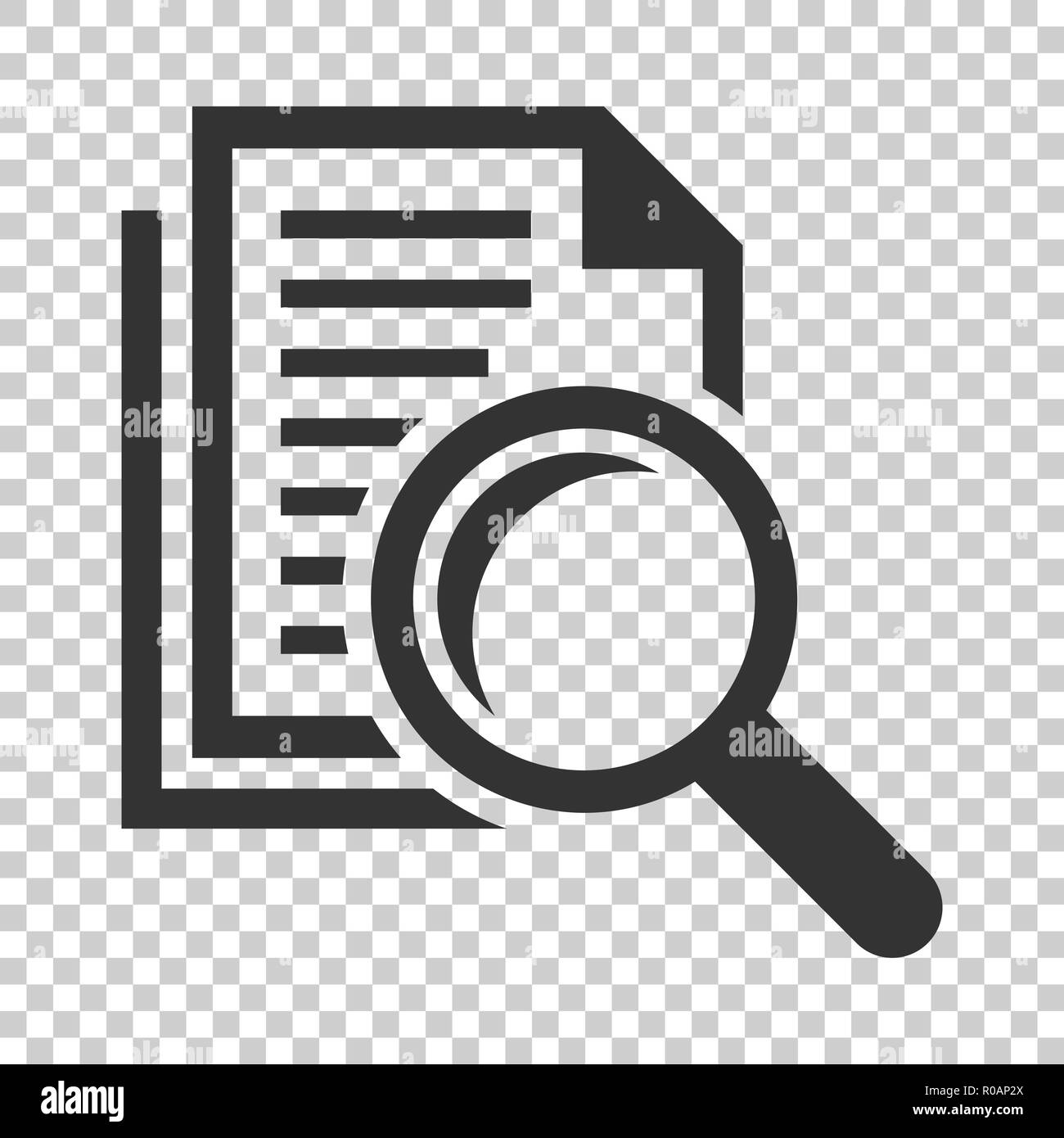 Scrutiny document plan icon in flat style. Review statement vector ...