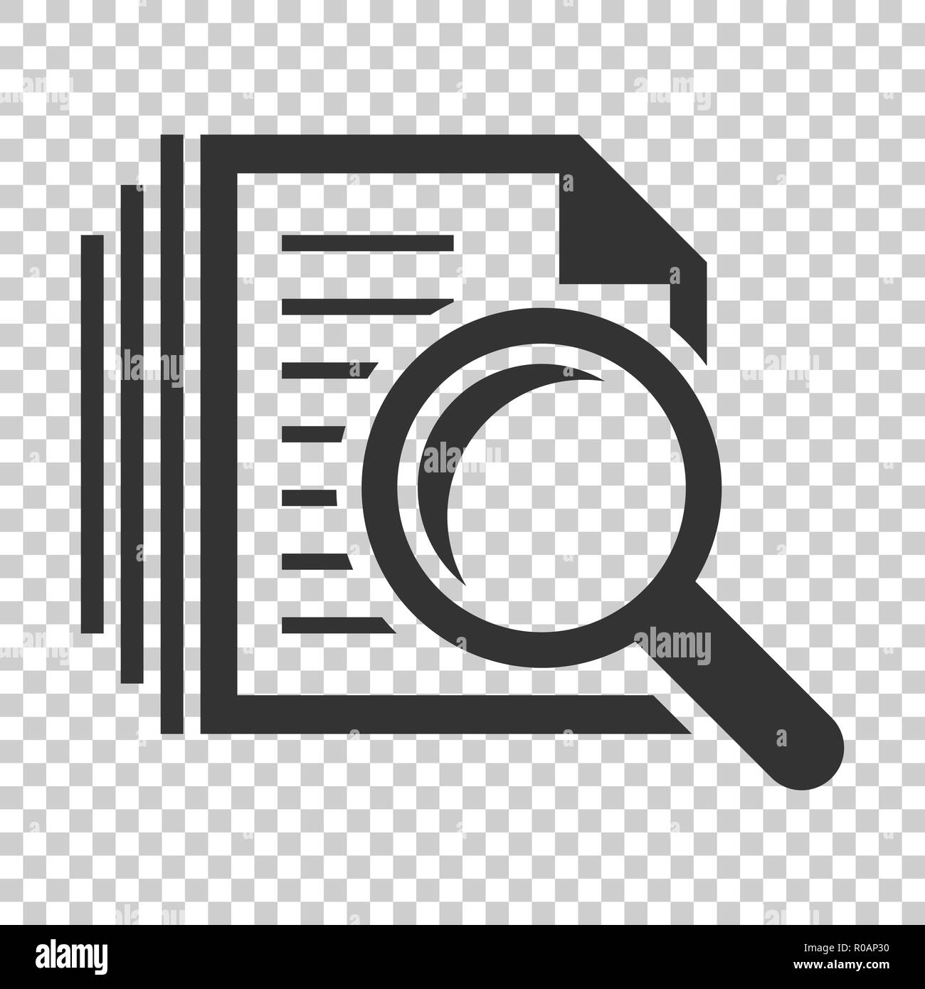 Scrutiny document plan icon in flat style. Review statement vector ...