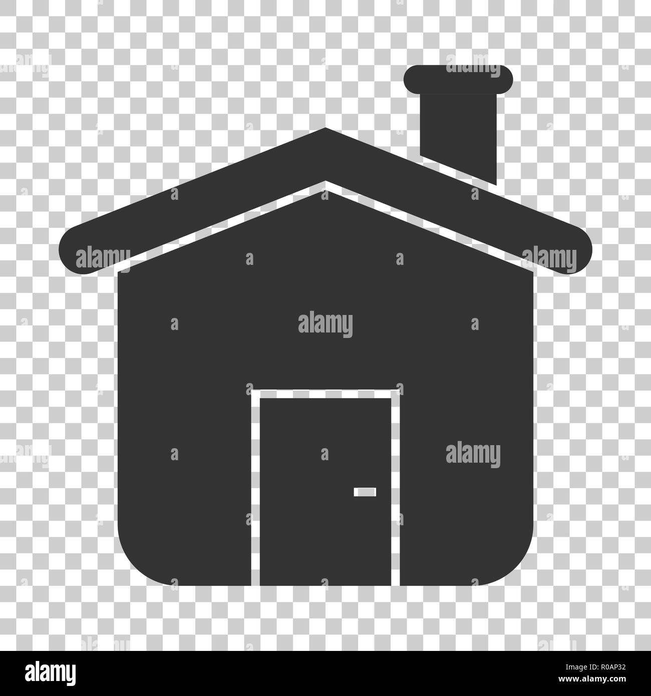 House building icon in flat style. Home apartment vector illustration ...