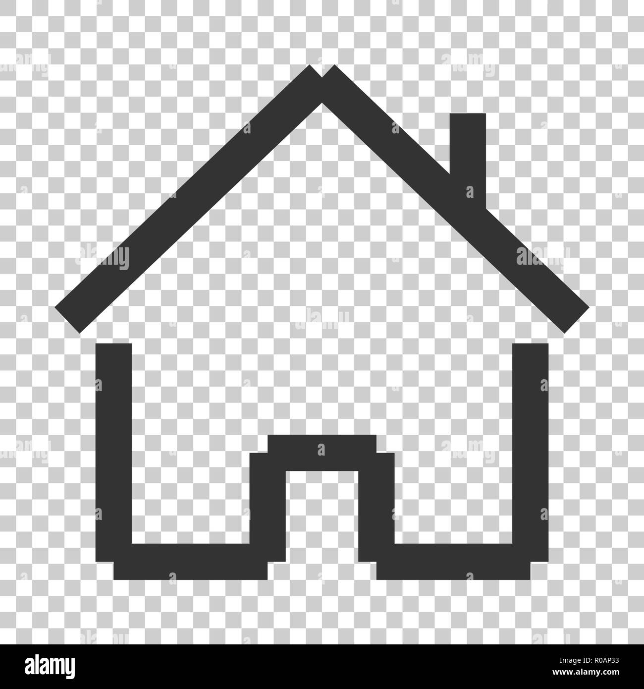 House building icon in flat style. Home apartment vector illustration ...
