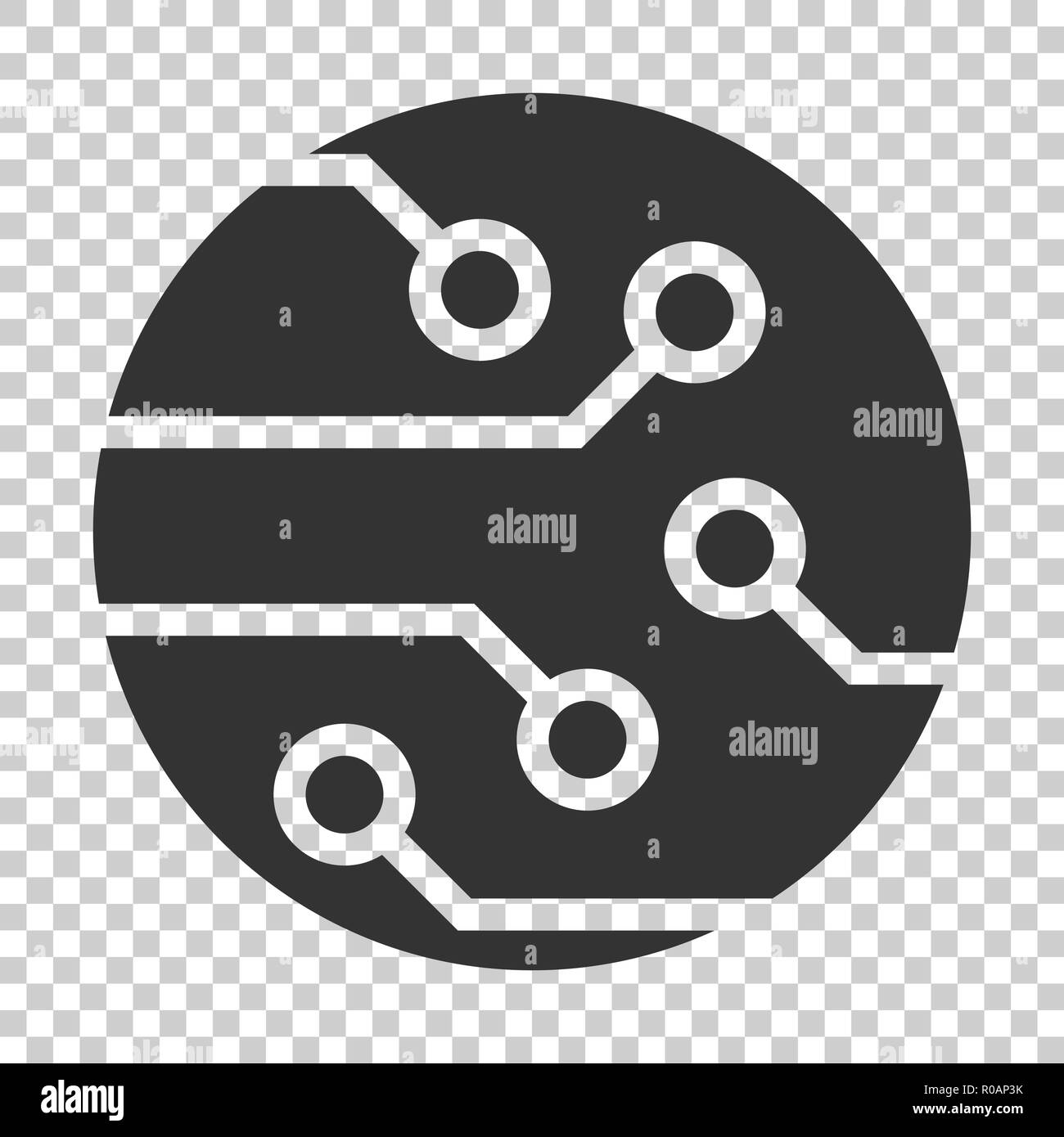 Circuit board icon in flat style. Technology microchip vector ...