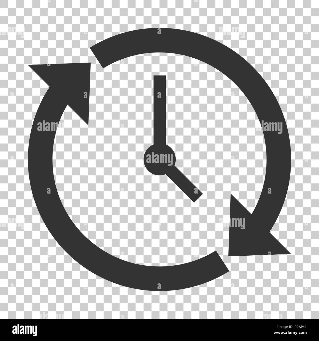 Clock countdown icon in flat style. Time chronometer vector ...