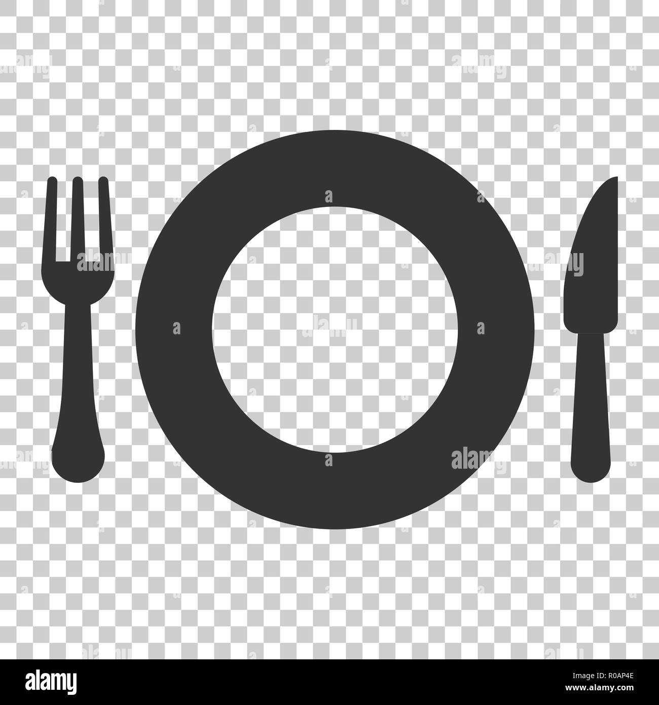 Fork and knife restaurant icon in flat style. Dinner equipment vector ...