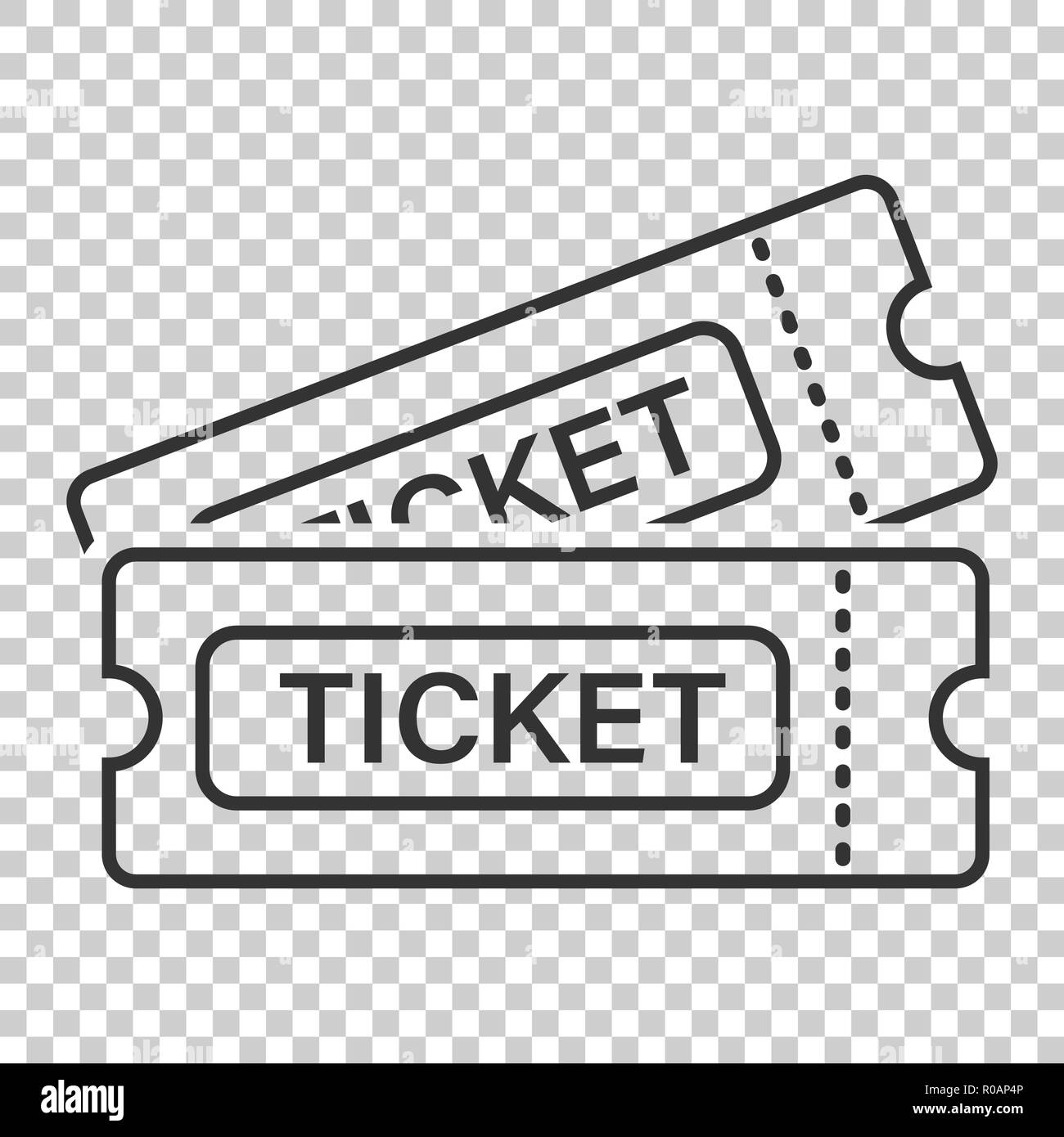 Cinema ticket icon in flat style. Admit one coupon entrance vector ...
