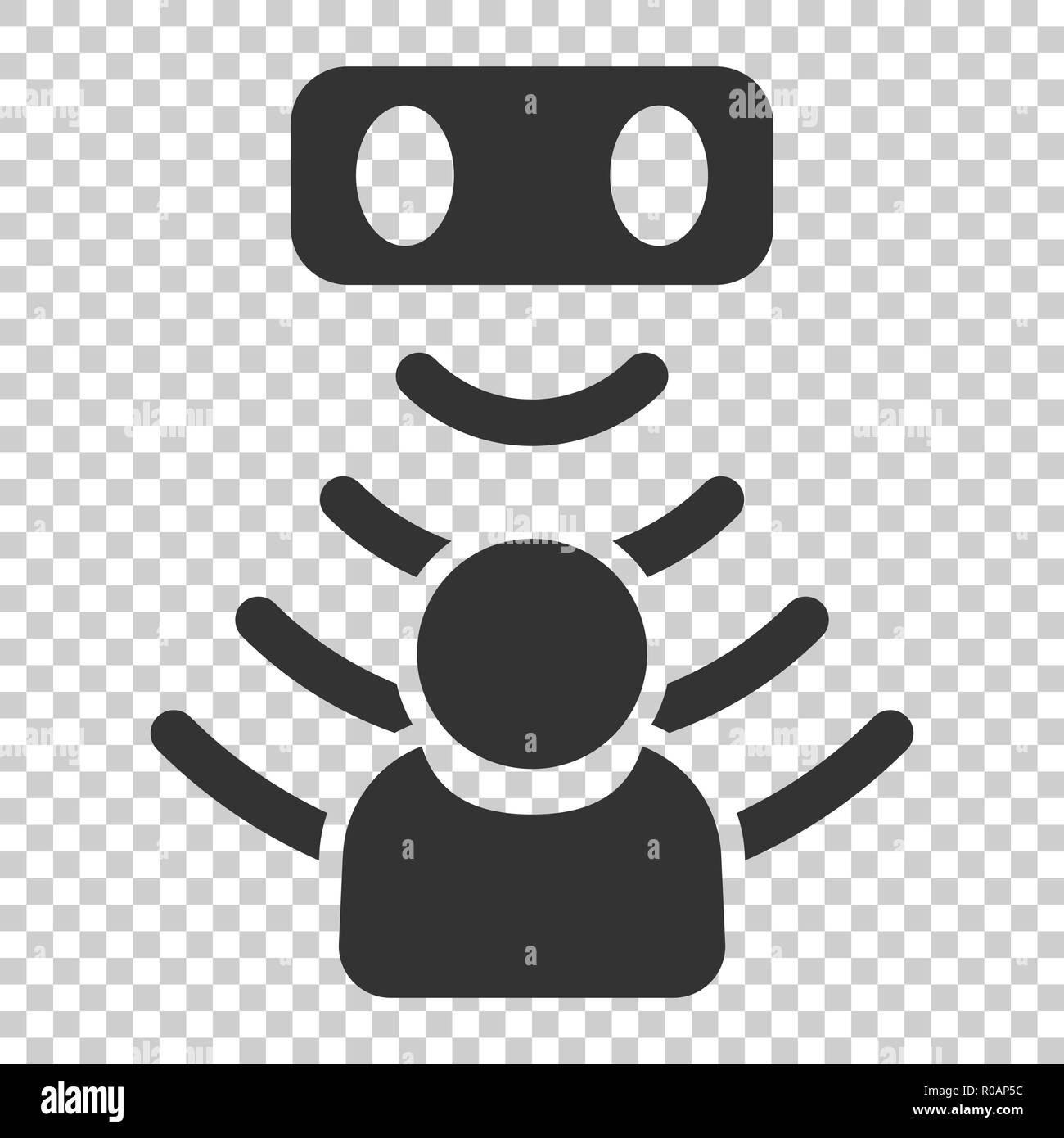Motion sensor icon in flat style. Sensor waves with man vector ...
