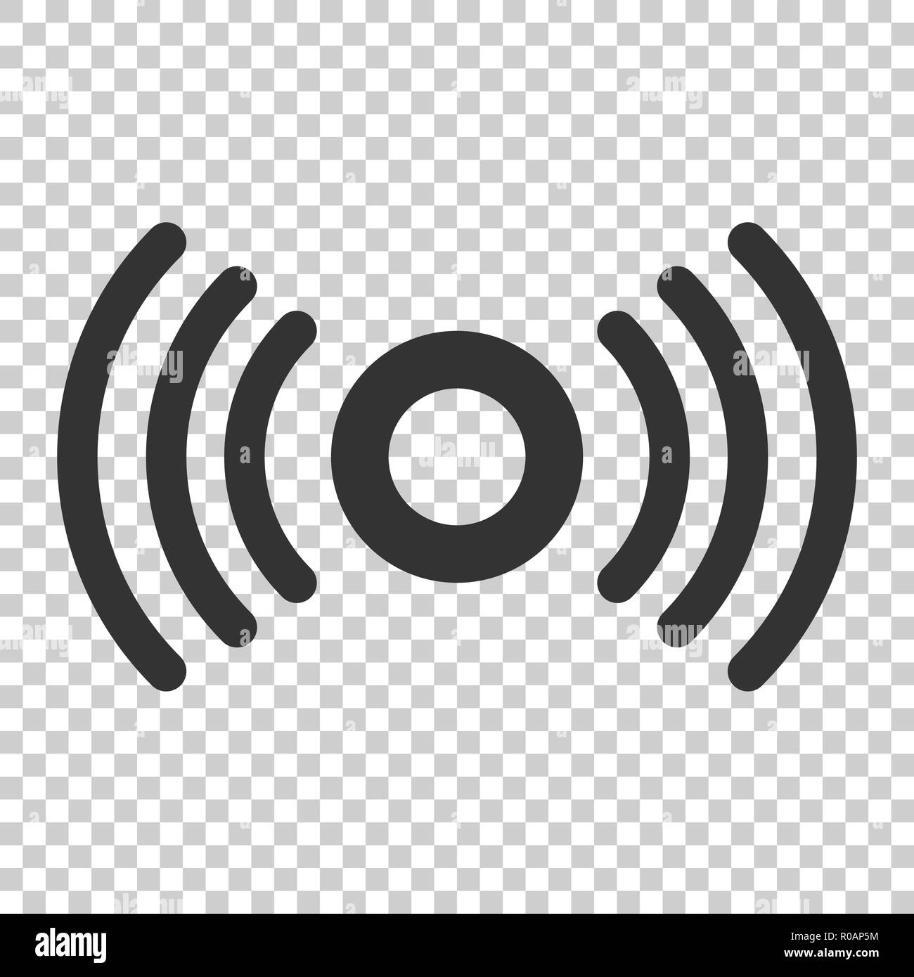 Motion sensor icon in flat style. Sensor waves vector illustration on ...